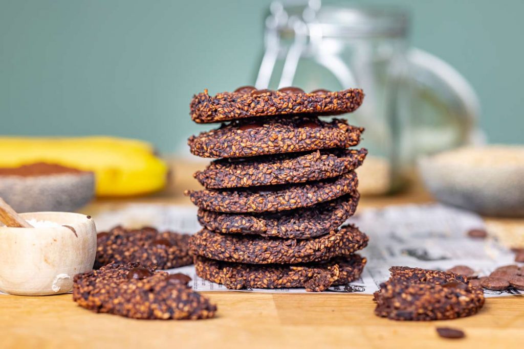 Zuckerfreie Bananen Kekse mit Schokolade | Giansnutrition